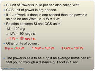 Work, Power & Energy for Class X CBSE and ICSE | PPTX