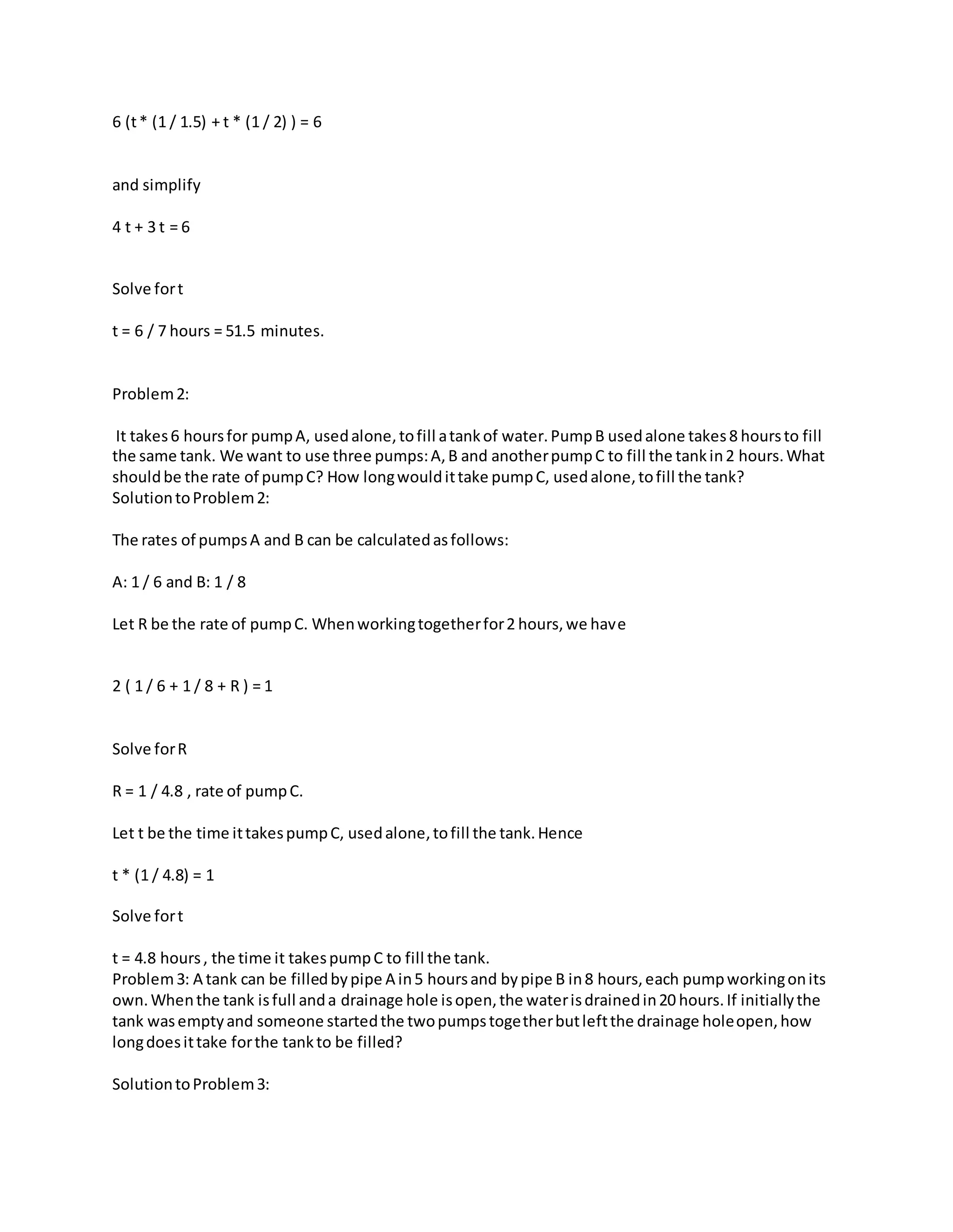 Work problems | DOCX