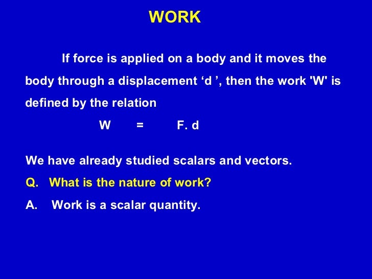 Work in physics