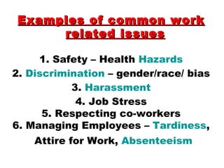 Work Related Issues | PPT