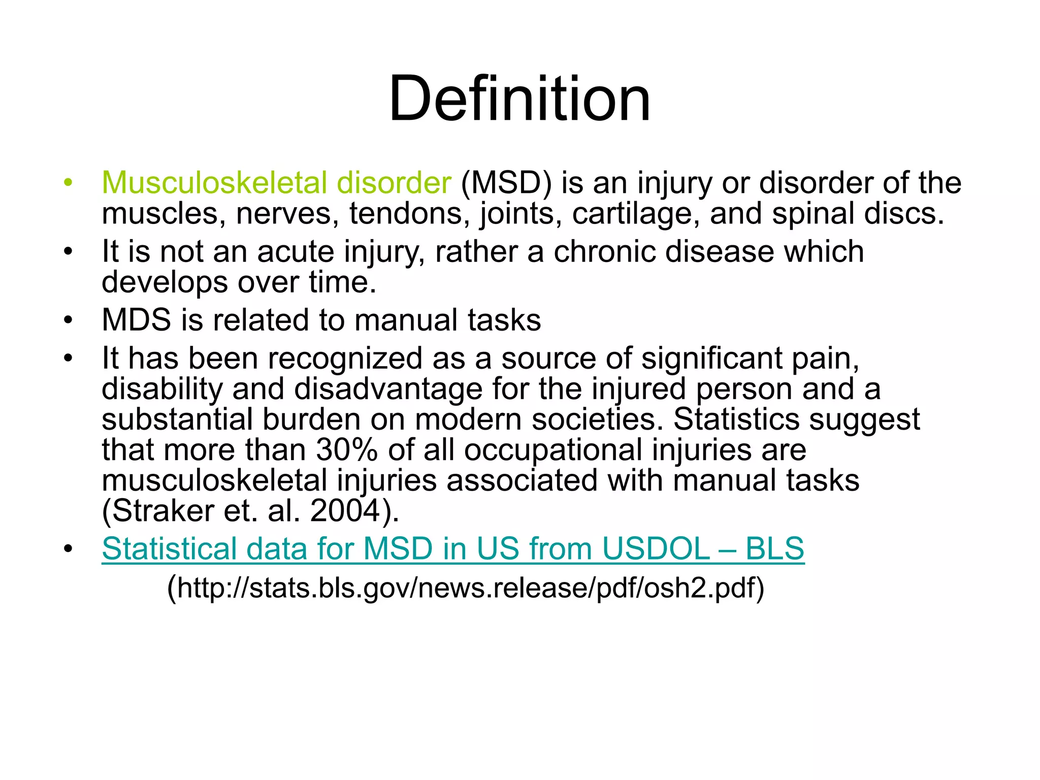 Work related MSD.ppt | Death, Injury, or Military Conflict | Sensitive ...
