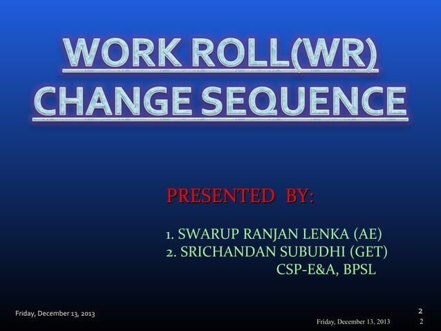 Work Roll change in a Hot Rolling Mill ( especially in a steel industry ...