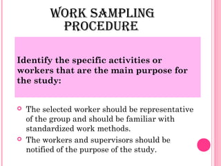 Work Sampling Method