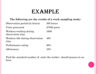 Work Sampling Method