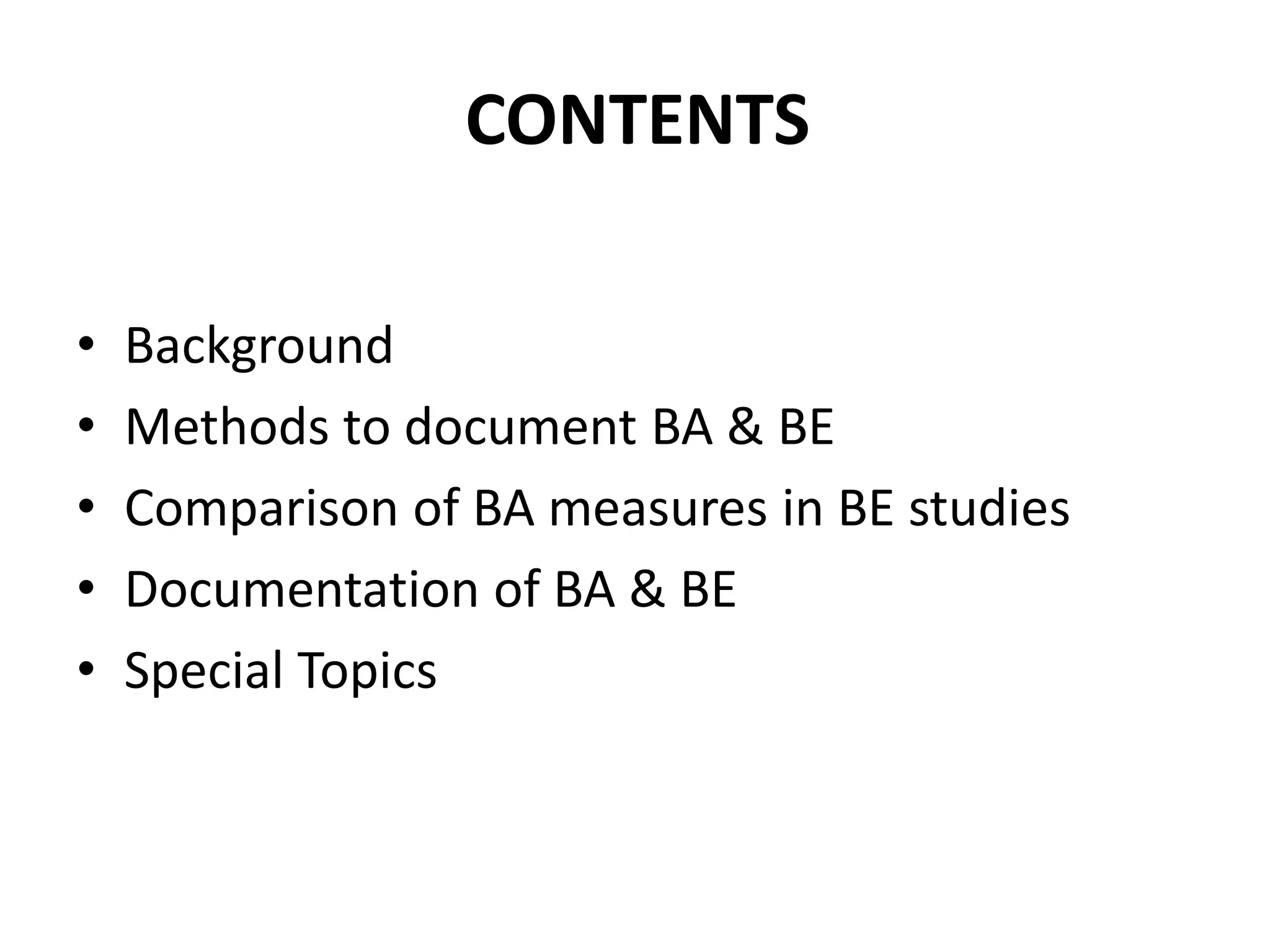 Regulatory requirements-BA/BE Studies | PDF