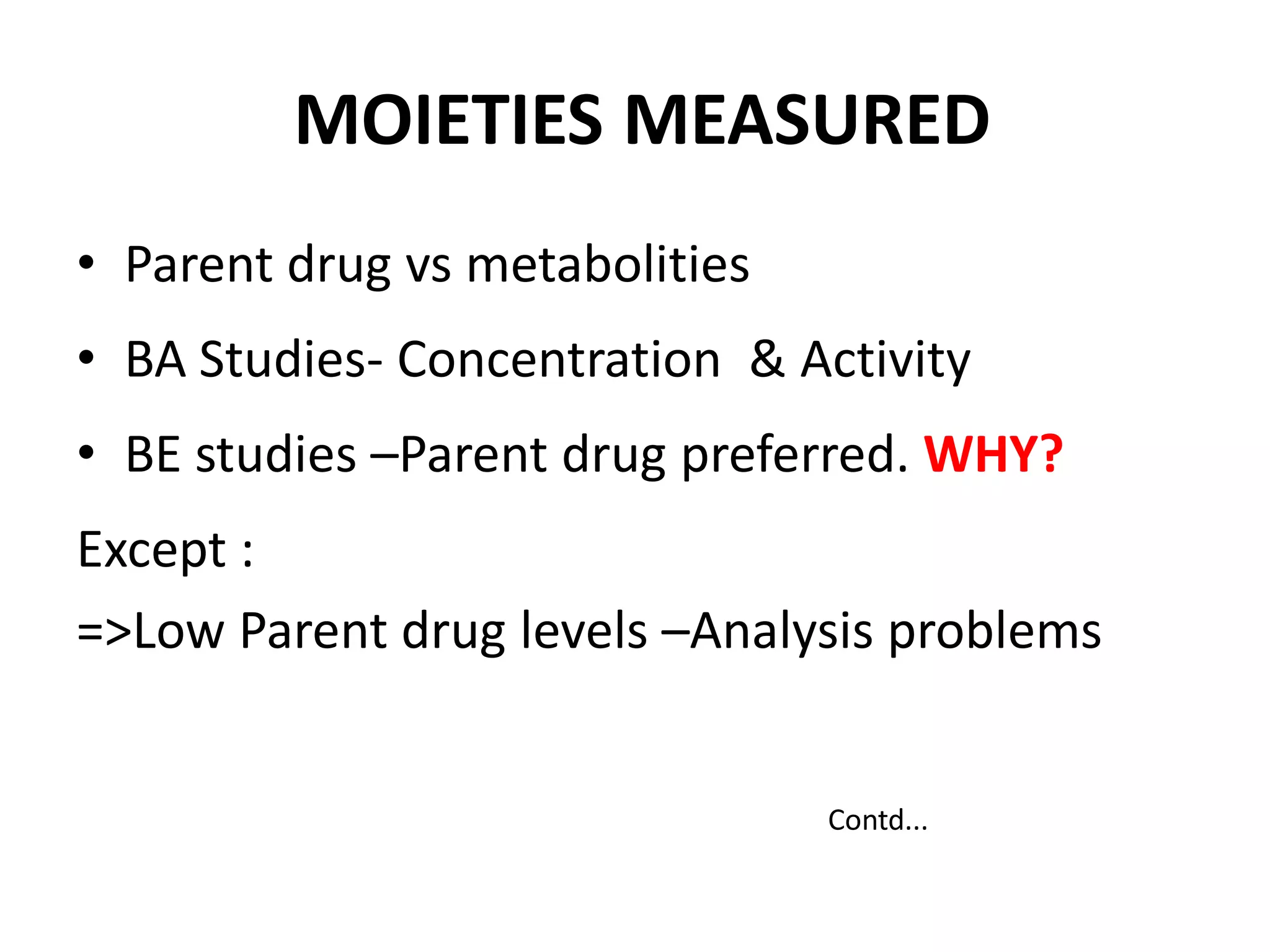 Regulatory requirements-BA/BE Studies | PDF