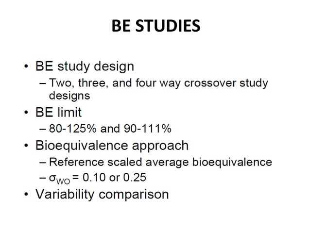 Regulatory requirements-BA/BE Studies | PDF