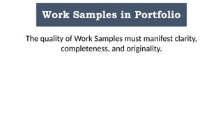 Work Samples in Portfolio.pptxasdasdadasd | PPTX