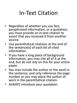 Works cited in-text citation | PPTX