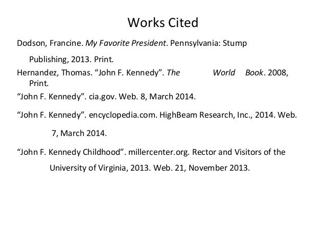 Works cited for a ppt