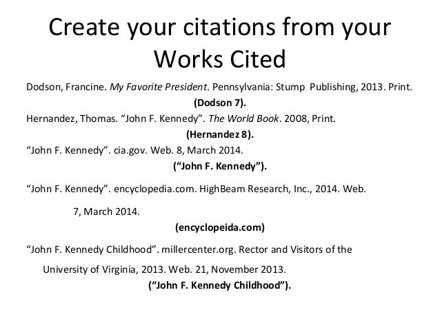 Works cited for a ppt
