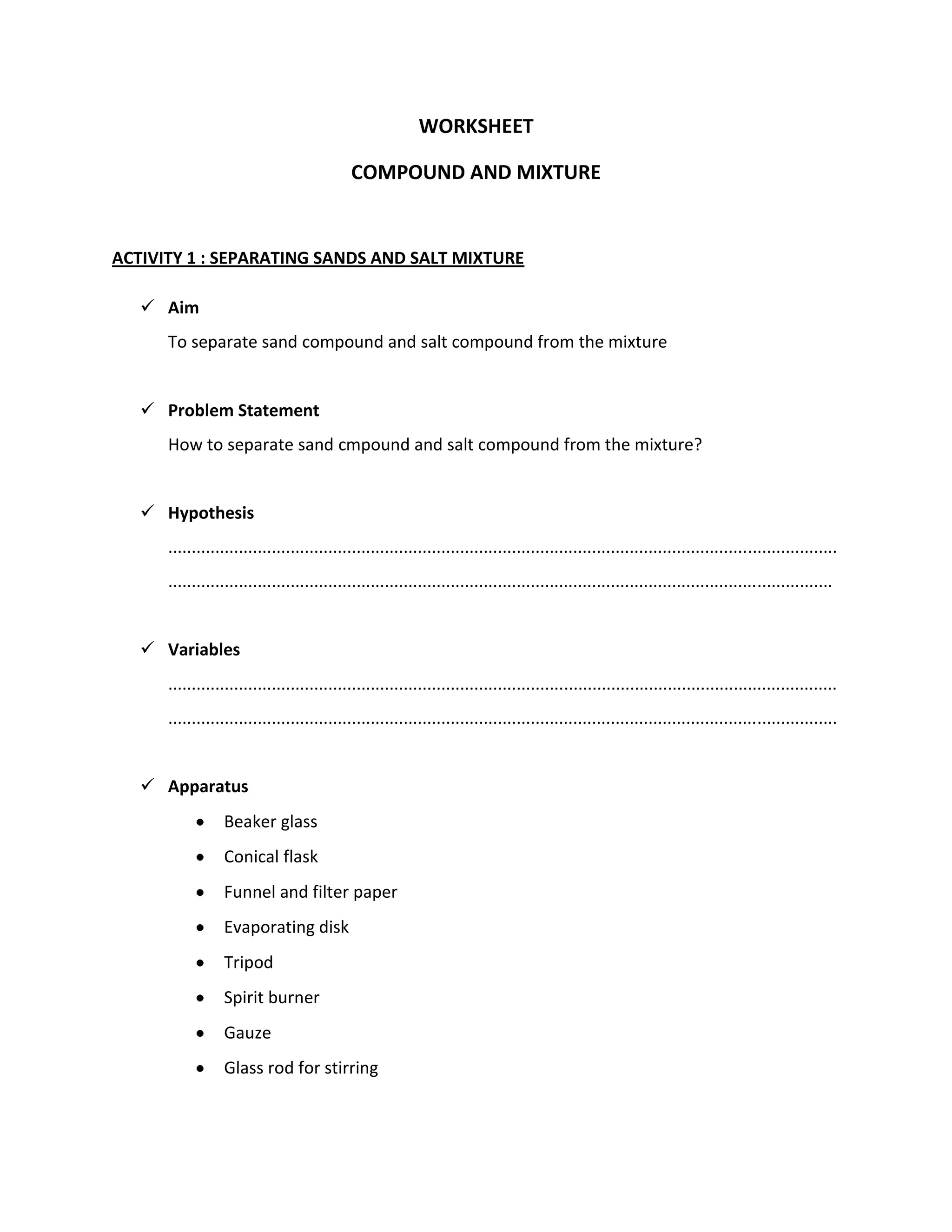 Worksheet Science Process Skill | DOCX