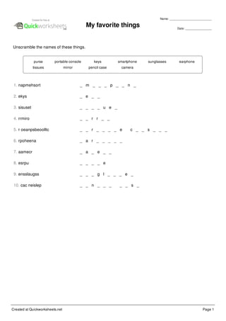 Worksheet | PDF
