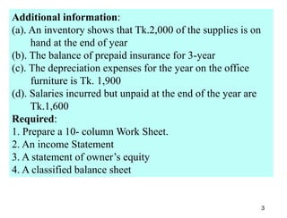 Accounting Cycle (Work Sheet) | PPT