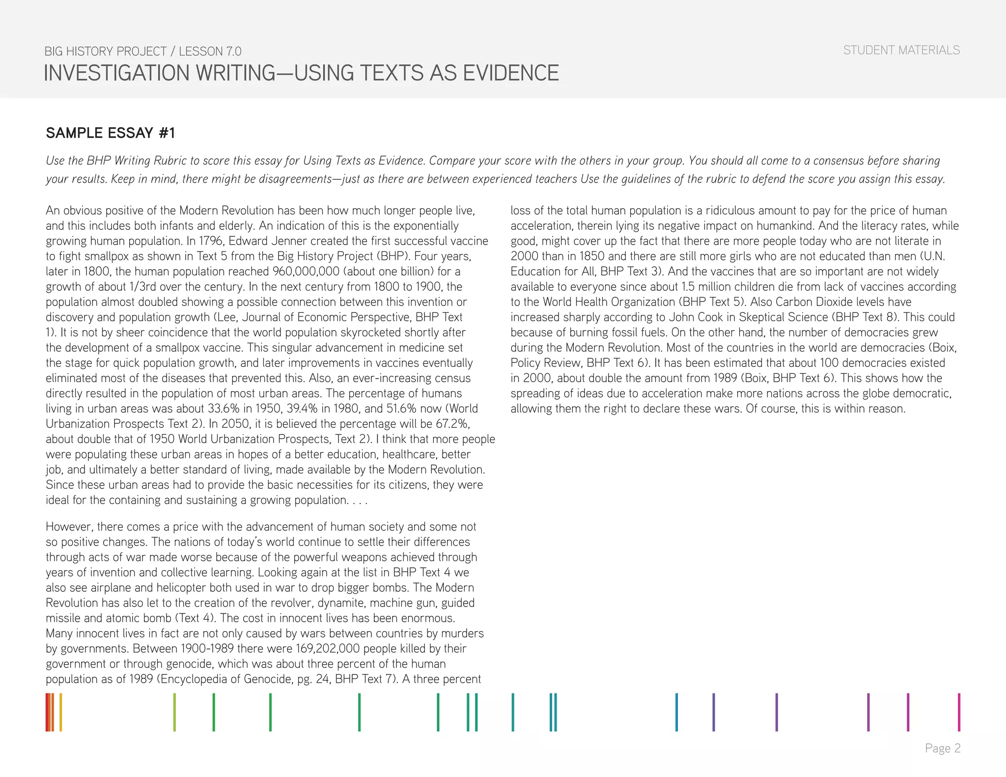 7.0 Investigation Writing - Using Texts as Evidence | PDF