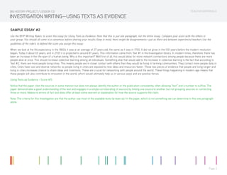 7.0 Investigation Writing - Using Texts as Evidence | PDF