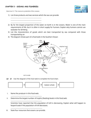 WORKSHEET TO REVISE THE CHAPTER 5 OCEANS | DOCX