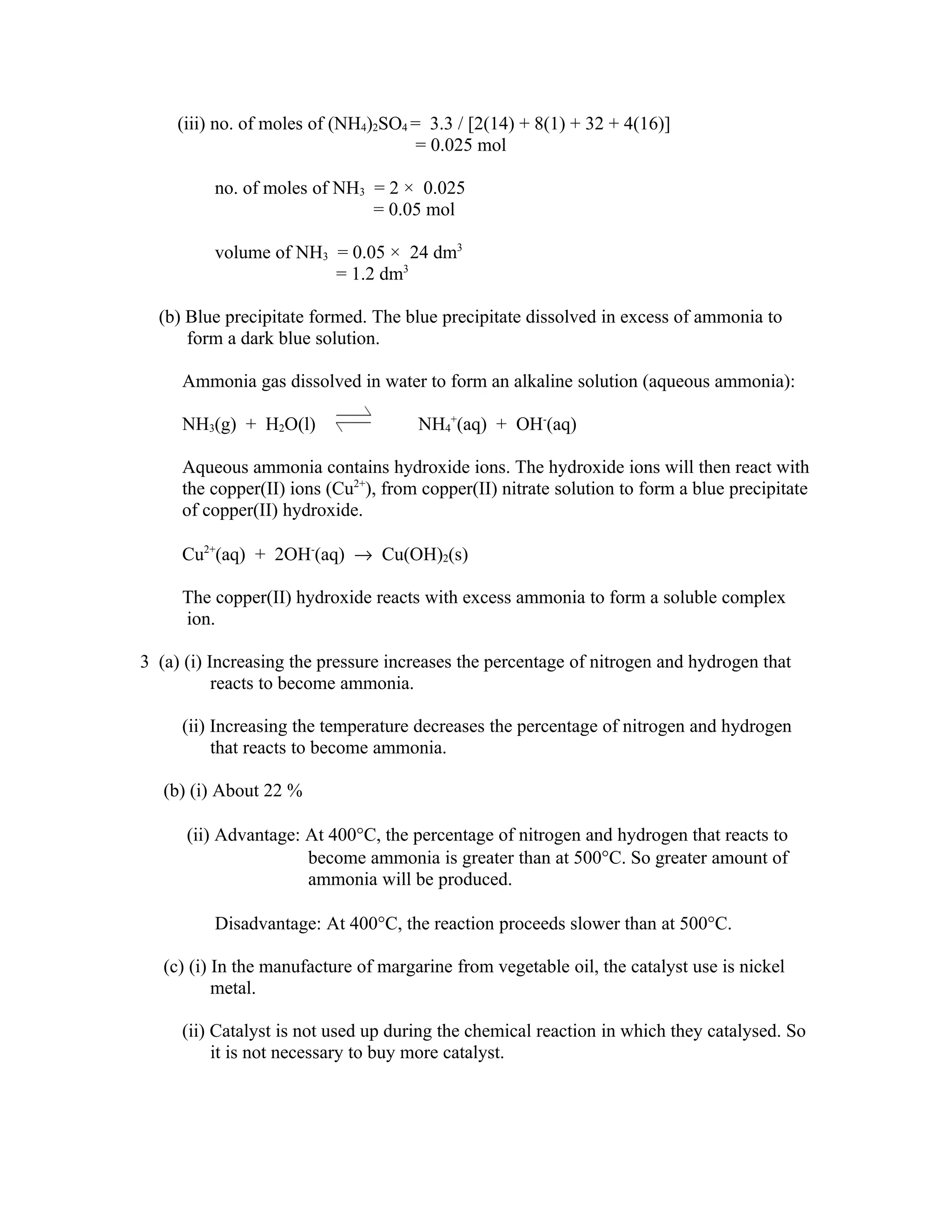 Ammonia worksheet | DOC