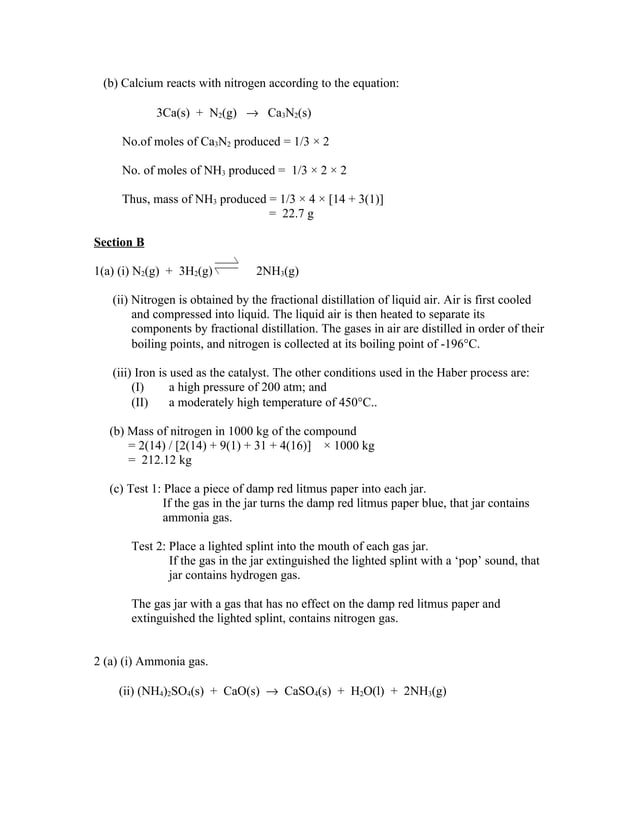 Ammonia worksheet | DOC | Chemistry | Science