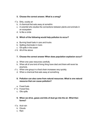 Worksheet ecology | PDF