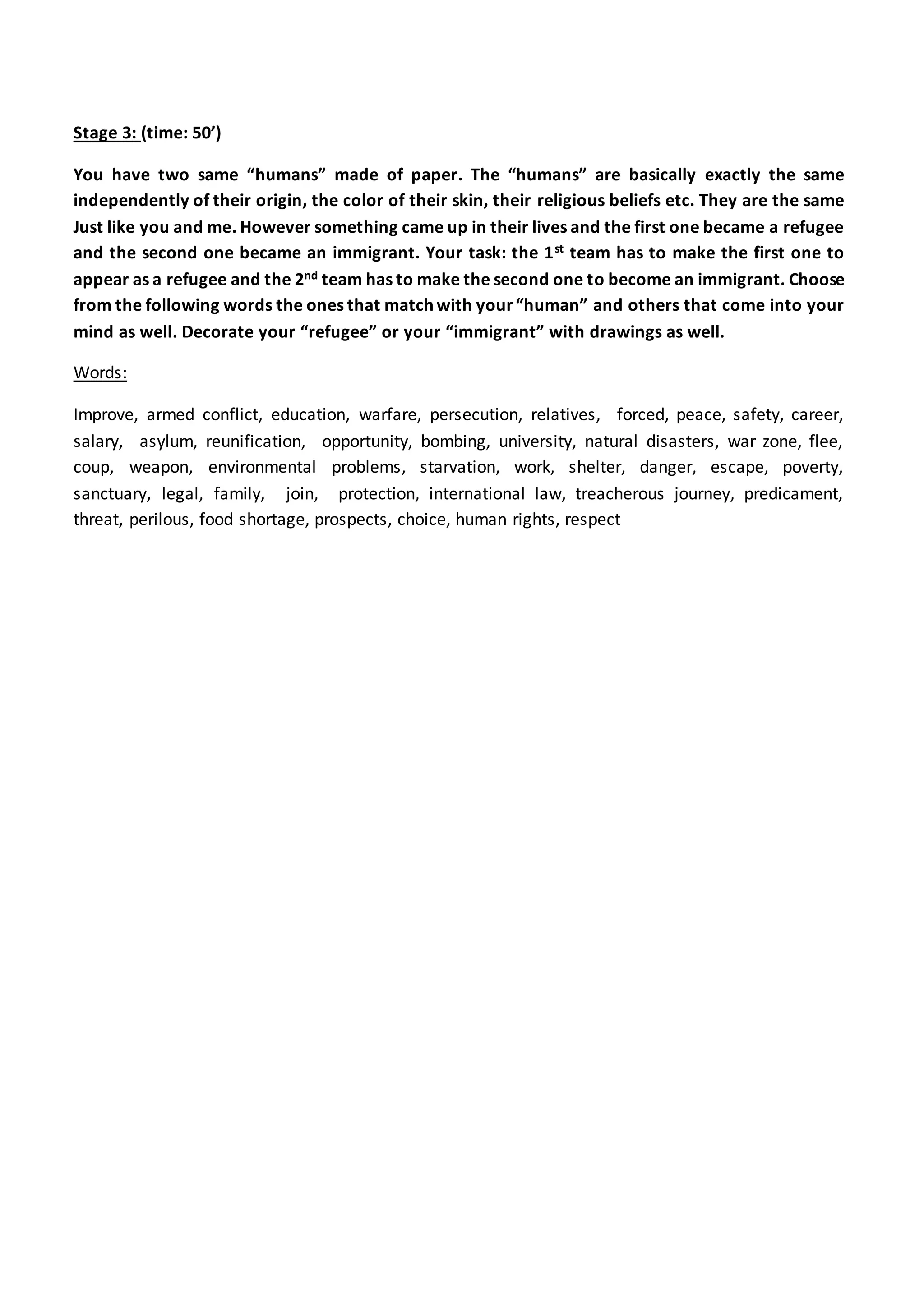 Worksheet instructions - activity a7 - migration vs. refugeeism | DOCX