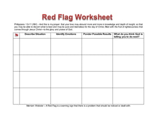 Worksheet red flag | DOCX