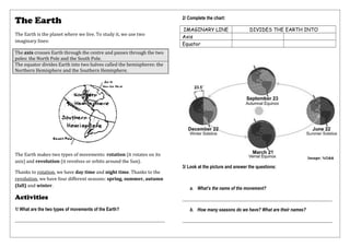 Worksheet 06 the earth | DOC