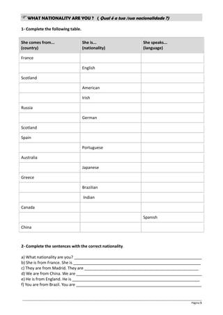 Worksheet 1 | PDF