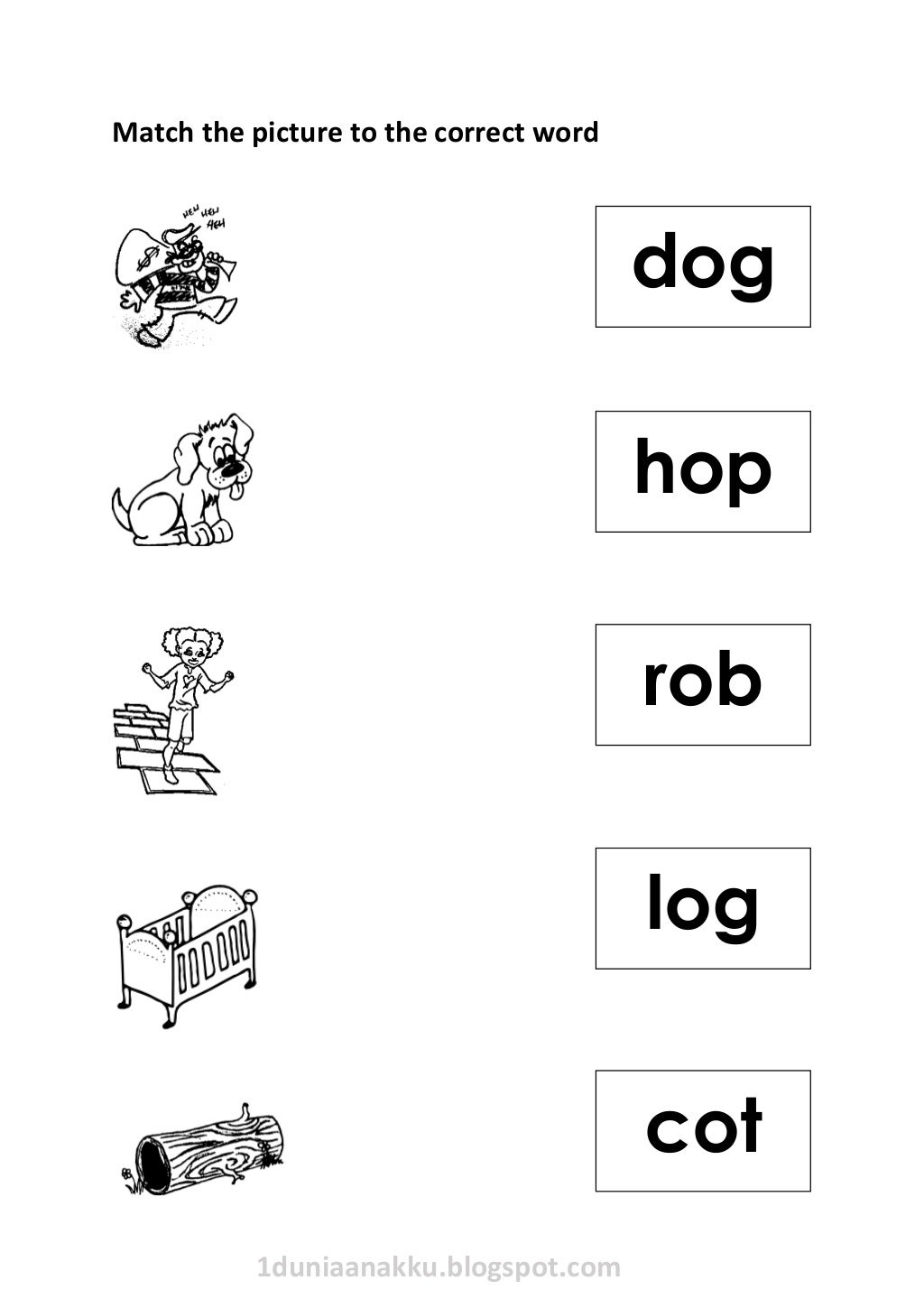 Free Phonics Match Picture To Word Worksheet vowel o free-phonics-match-picture-to-word-worksheet-vowel-o