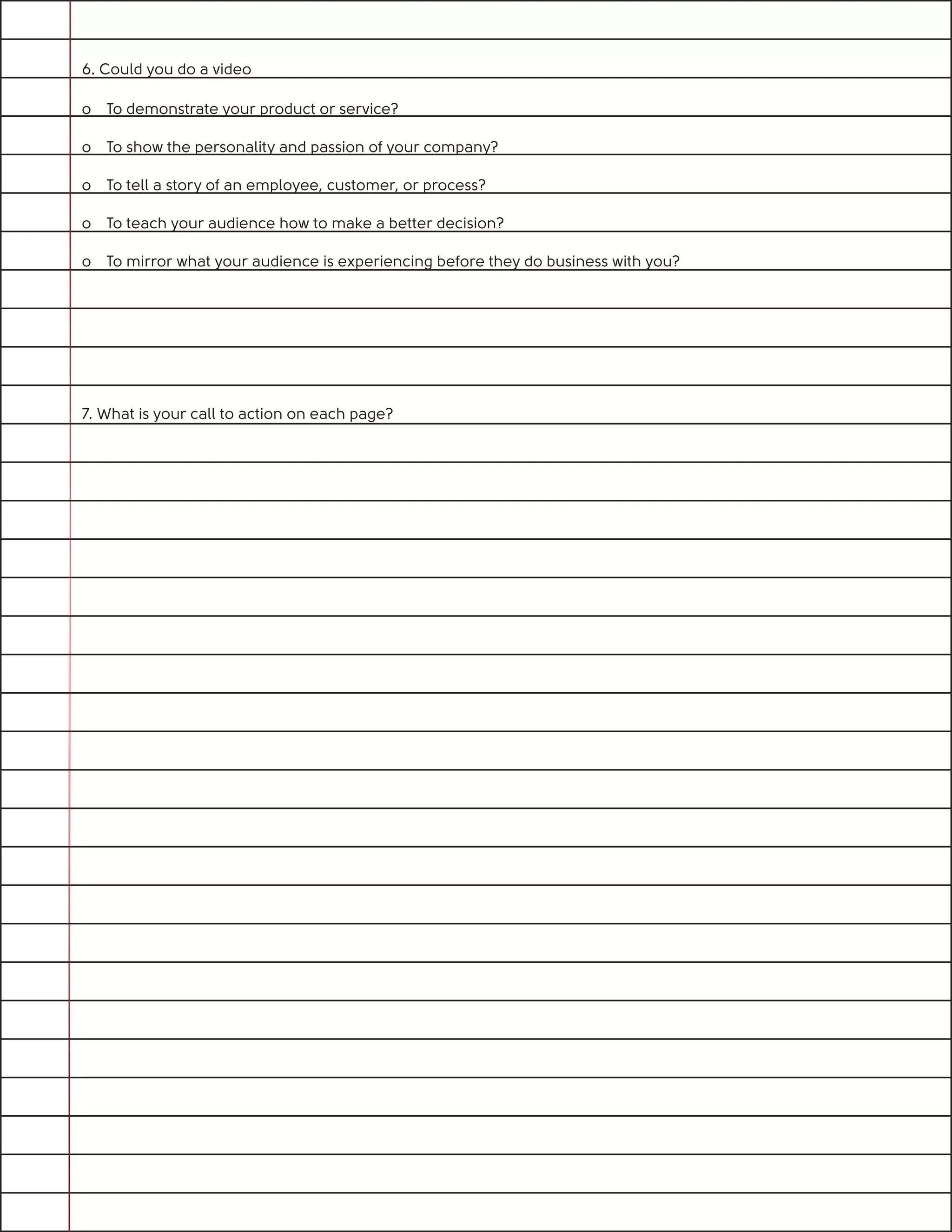 B2B Website Worksheet | PDF