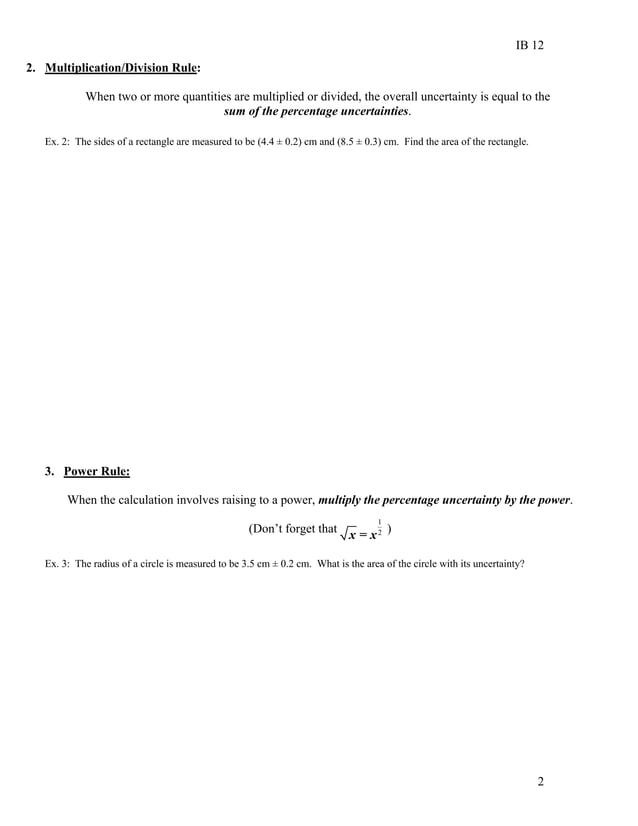 Worksheet Measurements Physics | PDF | Physics | Science