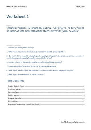 Worksheet 1 for the educational purposes | PDF