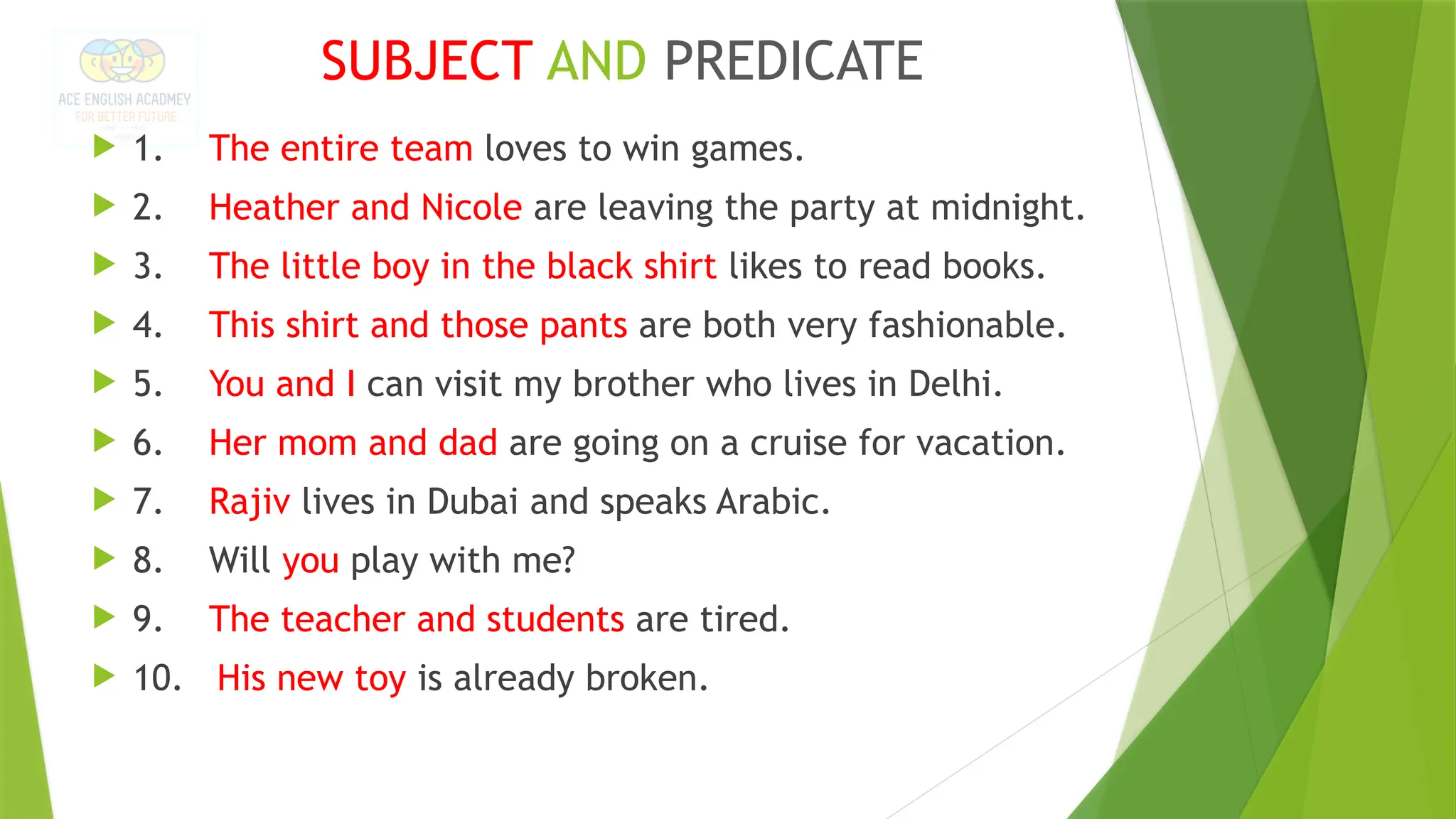 worksheet on subject predicate, types of sentences.pptx