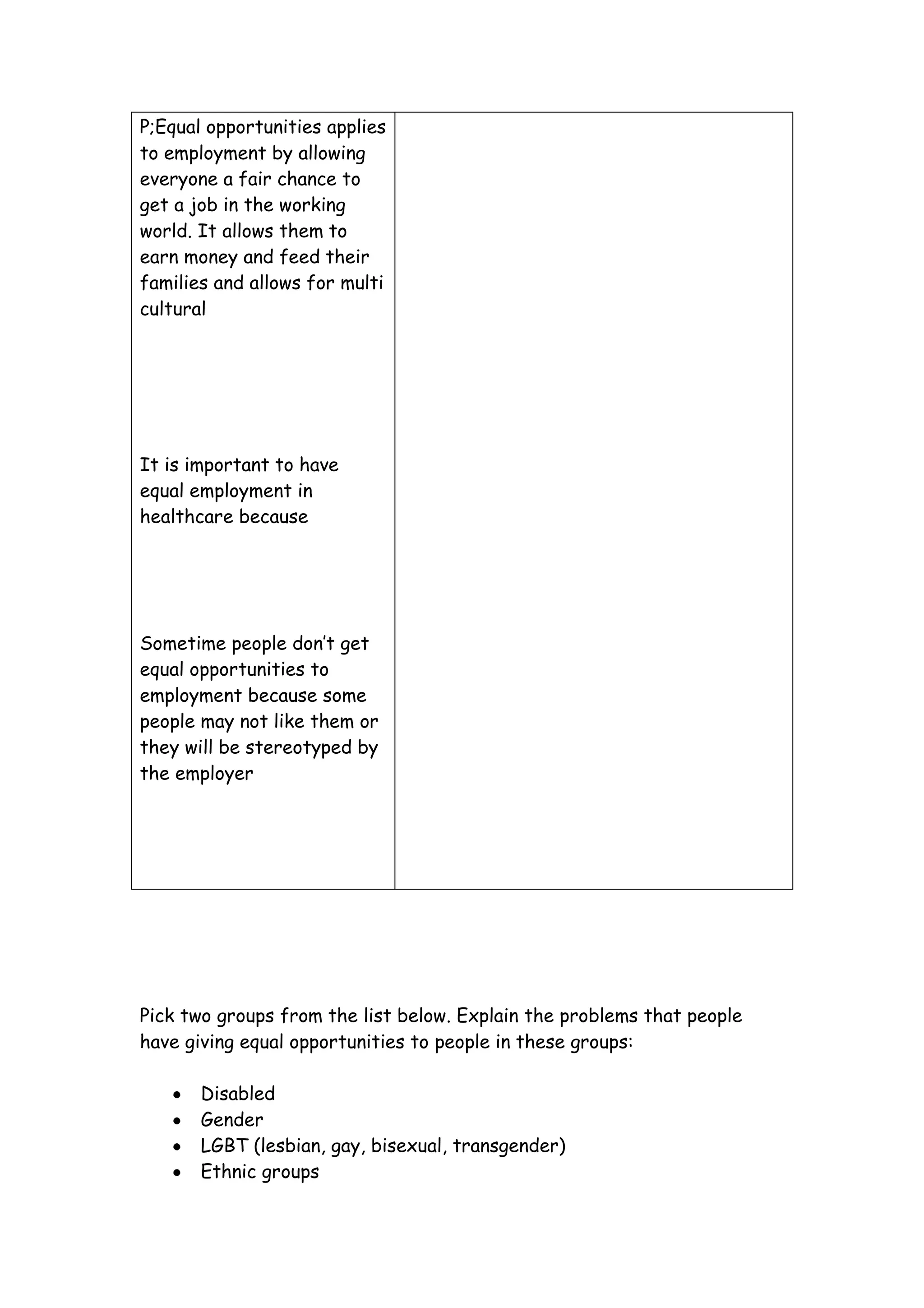 Worksheet[1] equality and diversity tony | DOCX