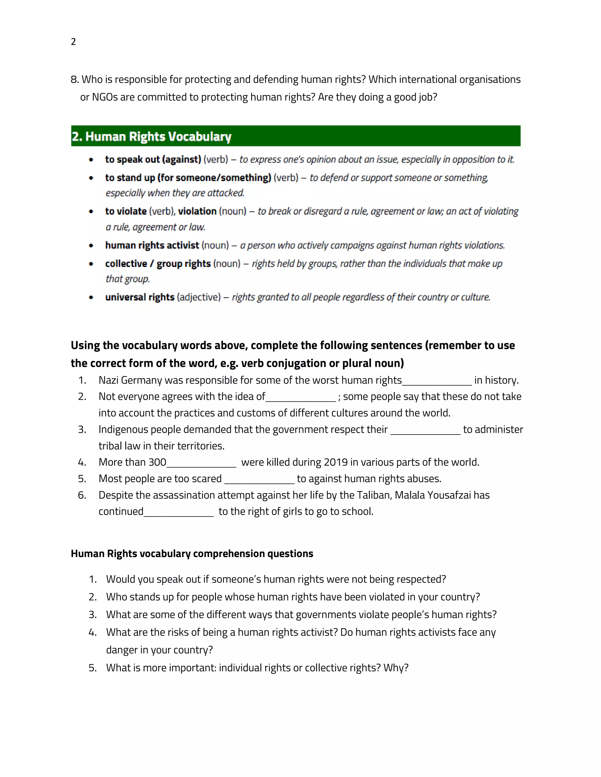 Worksheet 1_Human Rights.pdf | Politics