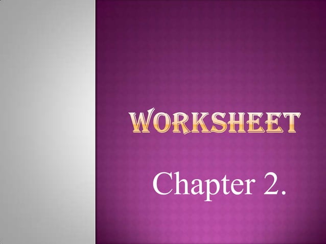Worksheet 2 | PPTX