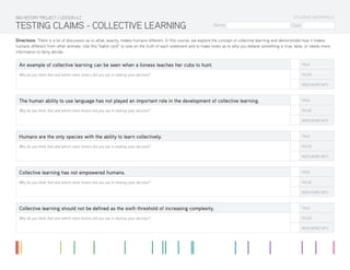 6.X Claim Testing - Collective Learning | PDF | Educational Assessment ...