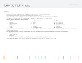 Lesson 6.3 Activity: Human Migration Patterns | PDF