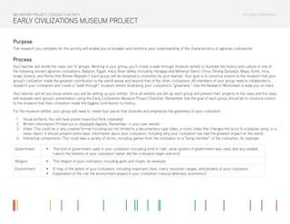 Lesson 7.1 Activity: Early Civilization Museum Project | PDF