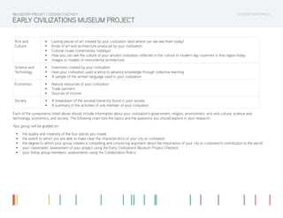 Lesson 7.1 Activity: Early Civilization Museum Project | PDF