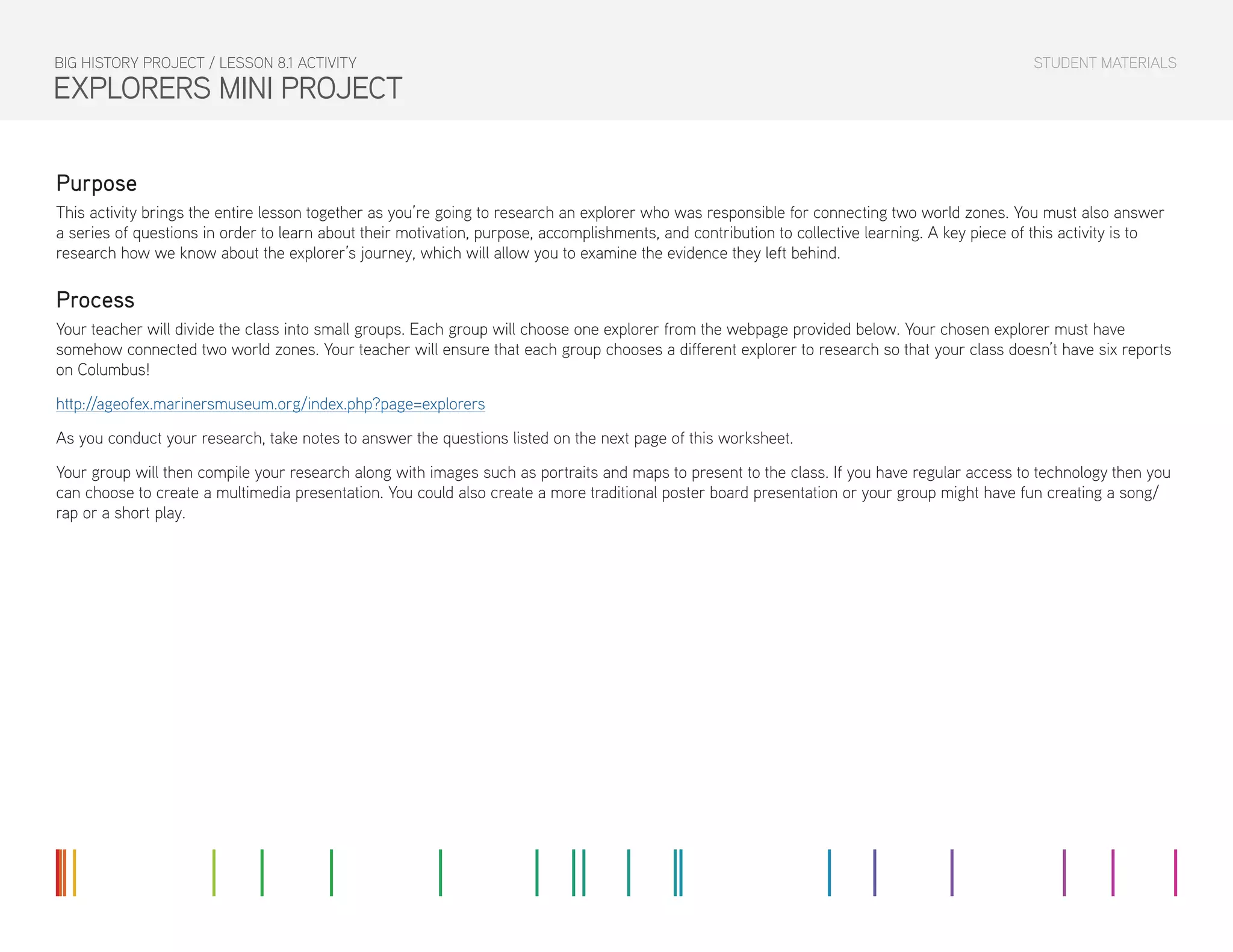 Lesson 8.1 Activity: Explorers Mini Project | PDF
