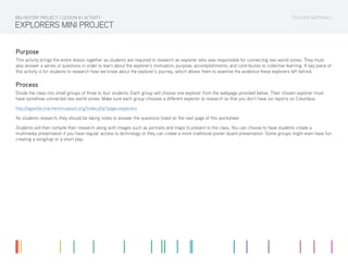 Lesson 8.1 Activity: Explorers Mini Project | PDF | Arts and Crafts ...