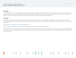 Lesson 8.1 Activity: Explorers Mini Project | PDF | Arts and Crafts ...