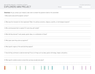 Lesson 8.1 Activity: Explorers Mini Project | PDF