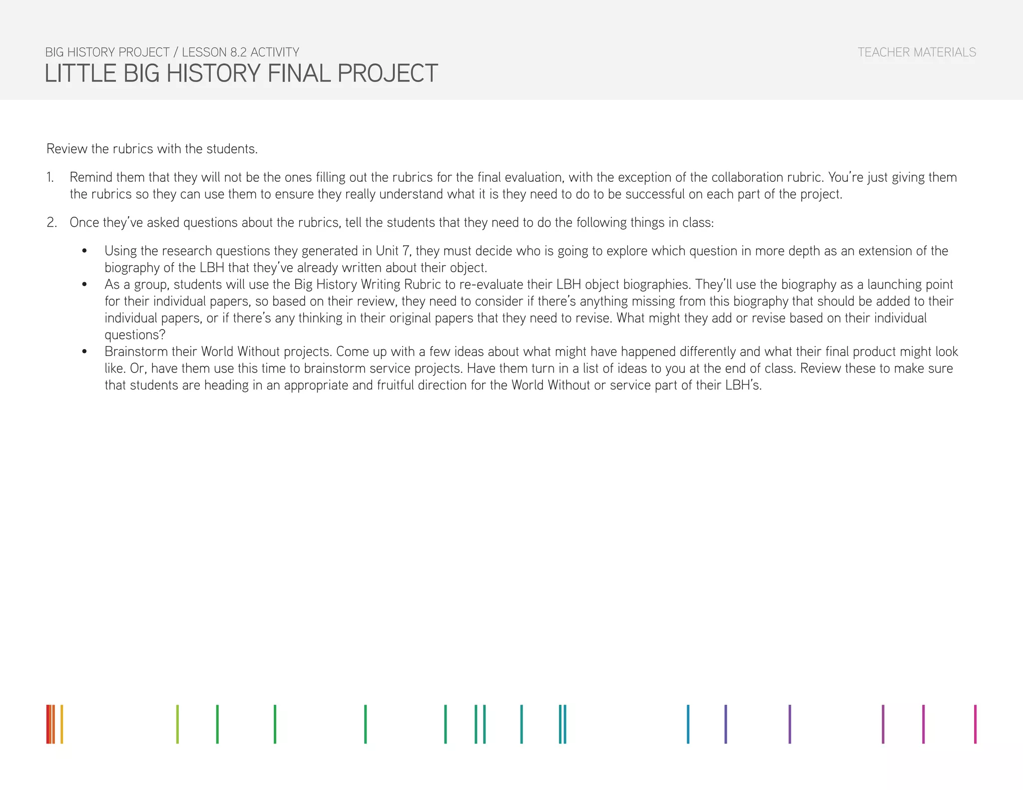 Lesson 8.3 Activity: Little Big History - Final Project | PDF