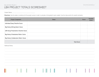 Lesson 8.3 Activity: Little Big History - Final Project | PPT