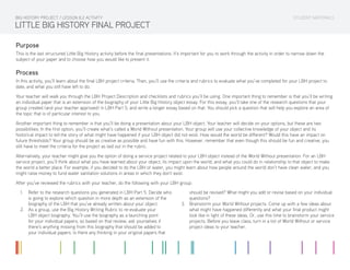 Lesson 8.3 Activity: Little Big History - Final Project | PDF