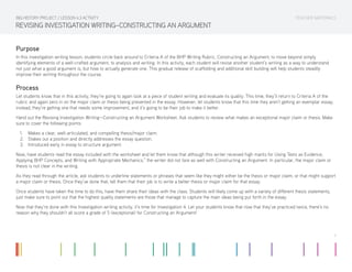 Lesson 4.3 Activity: Revising Investigation Writing - Constructing an ...