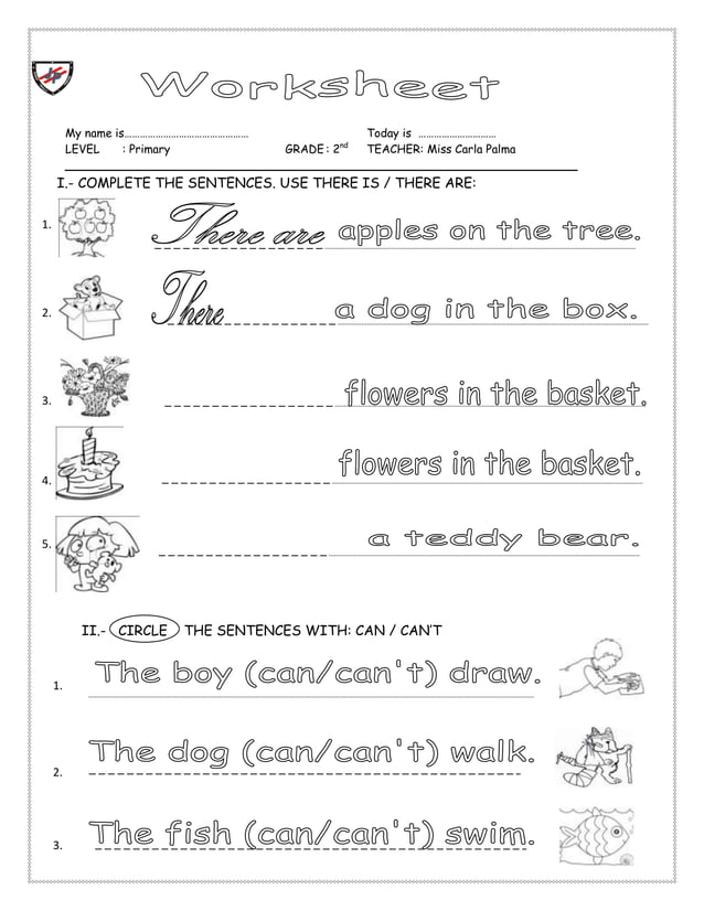 Worksheet 2do prim