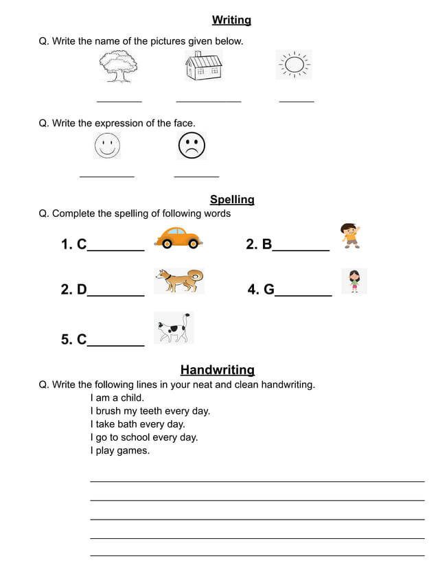 1 Worksheet Primary class kv ENGLIST , EVS | PDF | Homework and Study ...